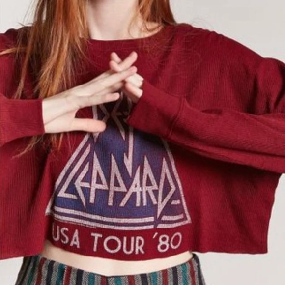 Forever 21 | Tops | Def Leppard Crop Top | Poshmark